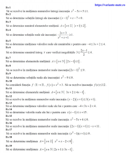 Matematica – bacalaureat, evaluare nationala – variante rezolvateFisa de lucru - Inecuatii ...